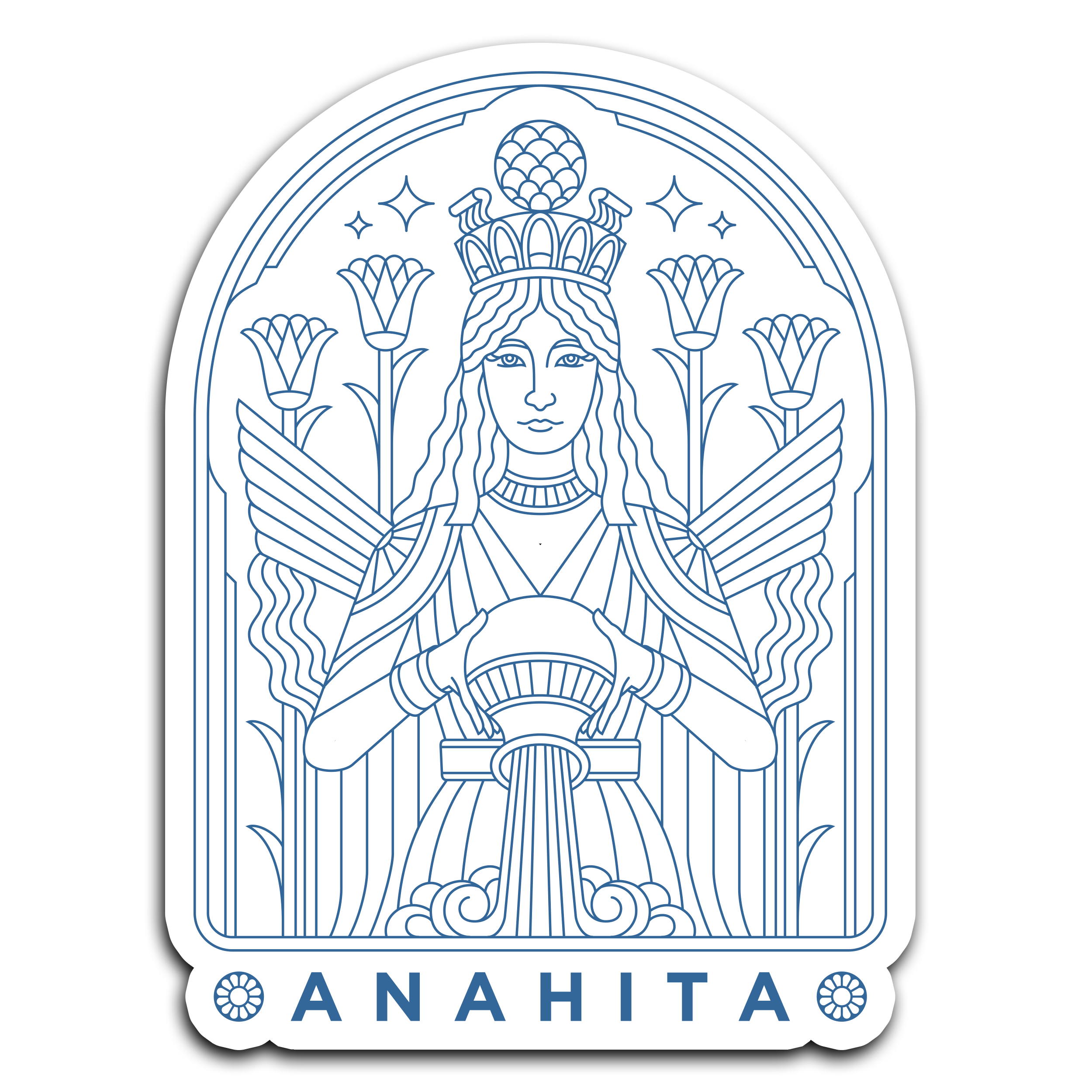 Anahita Tribute Stained Glass – Persian Sticker Stories