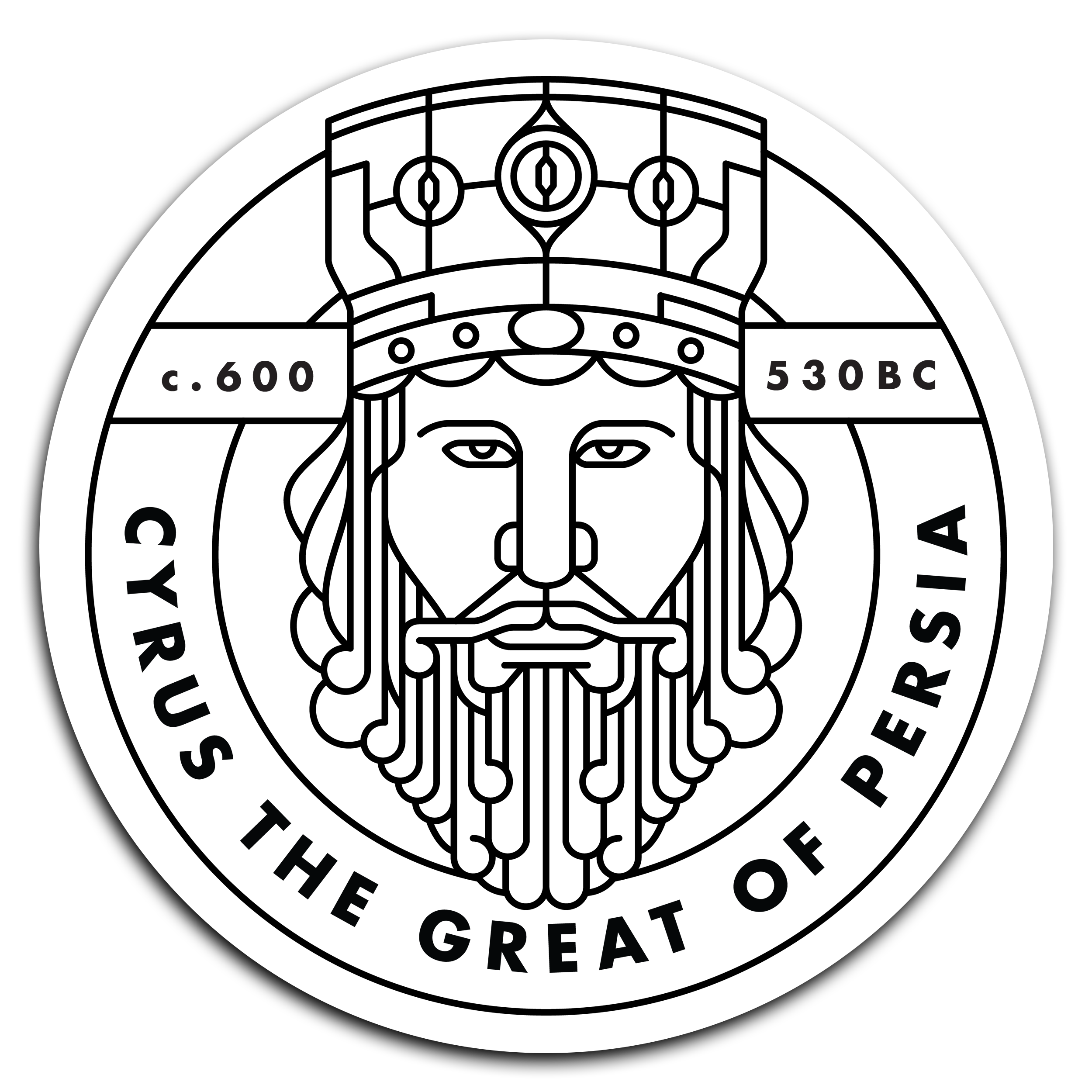 Cyrus the Great Monoline Illustration – Persian Sticker Stories