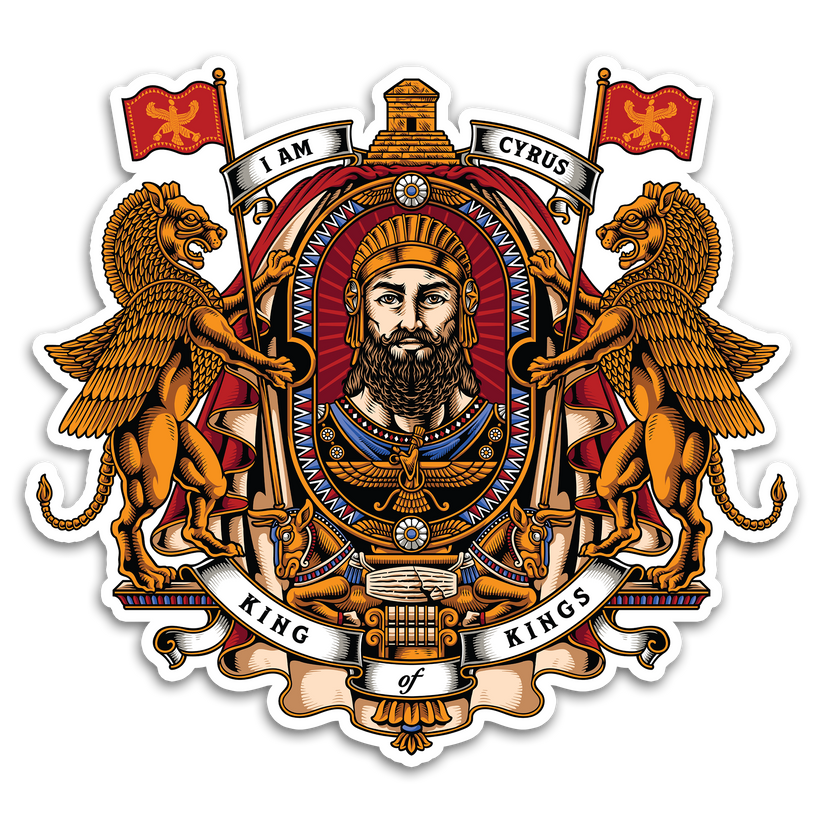 I AM CYRUS Coat of Arms Design – Persian Sticker Stories
