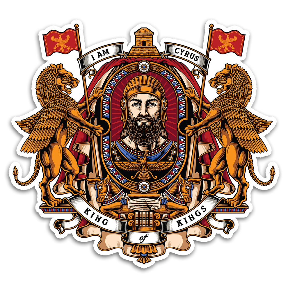 I AM CYRUS Coat of Arms Design – Persian Sticker Stories