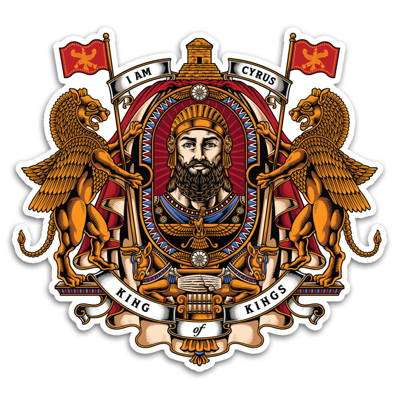 I AM CYRUS Coat of Arms Design – Persian Sticker Stories